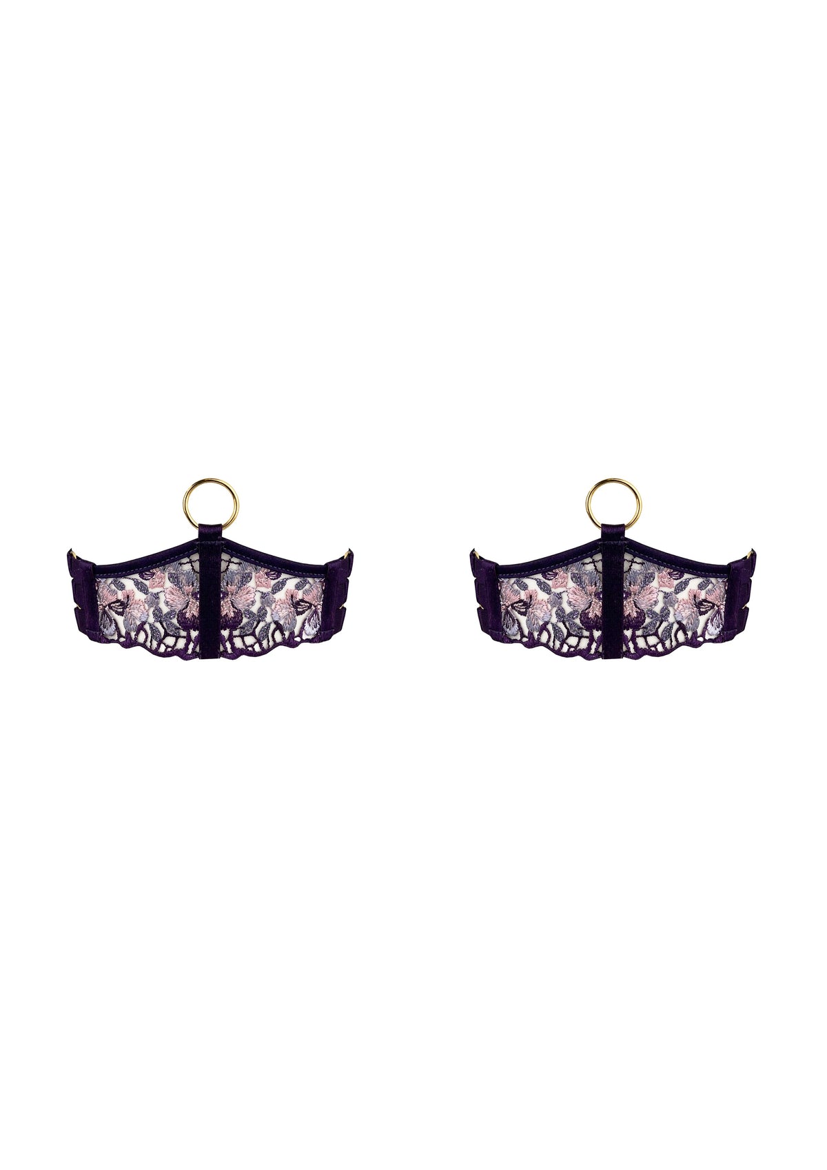 Bordelle Luxury Underwear Amela Garters (Pair) Deep Purple