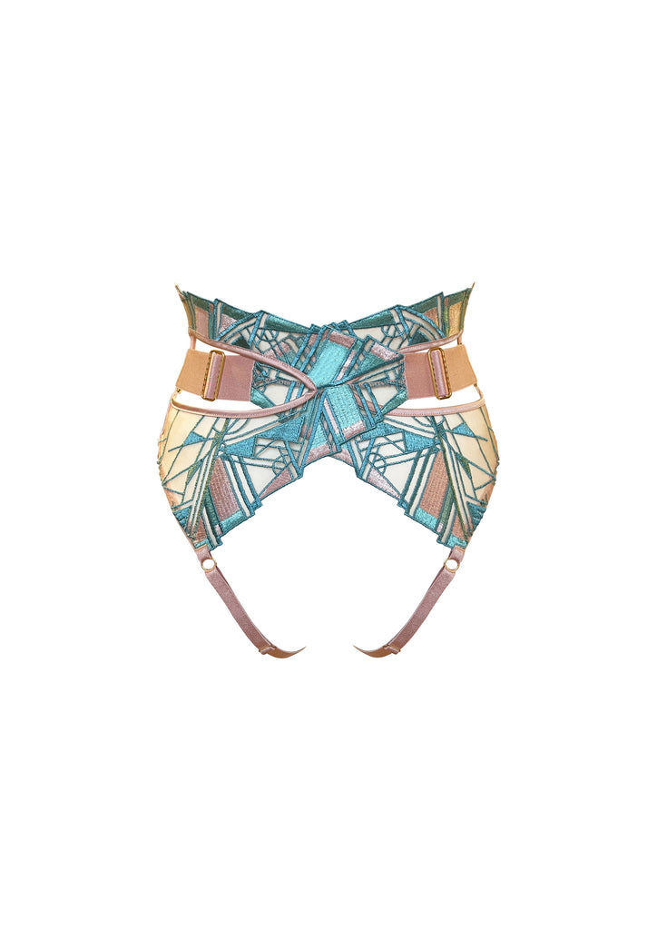 Cubism Lace High Waist Ouvert Brief Rose Pink – Bordelle