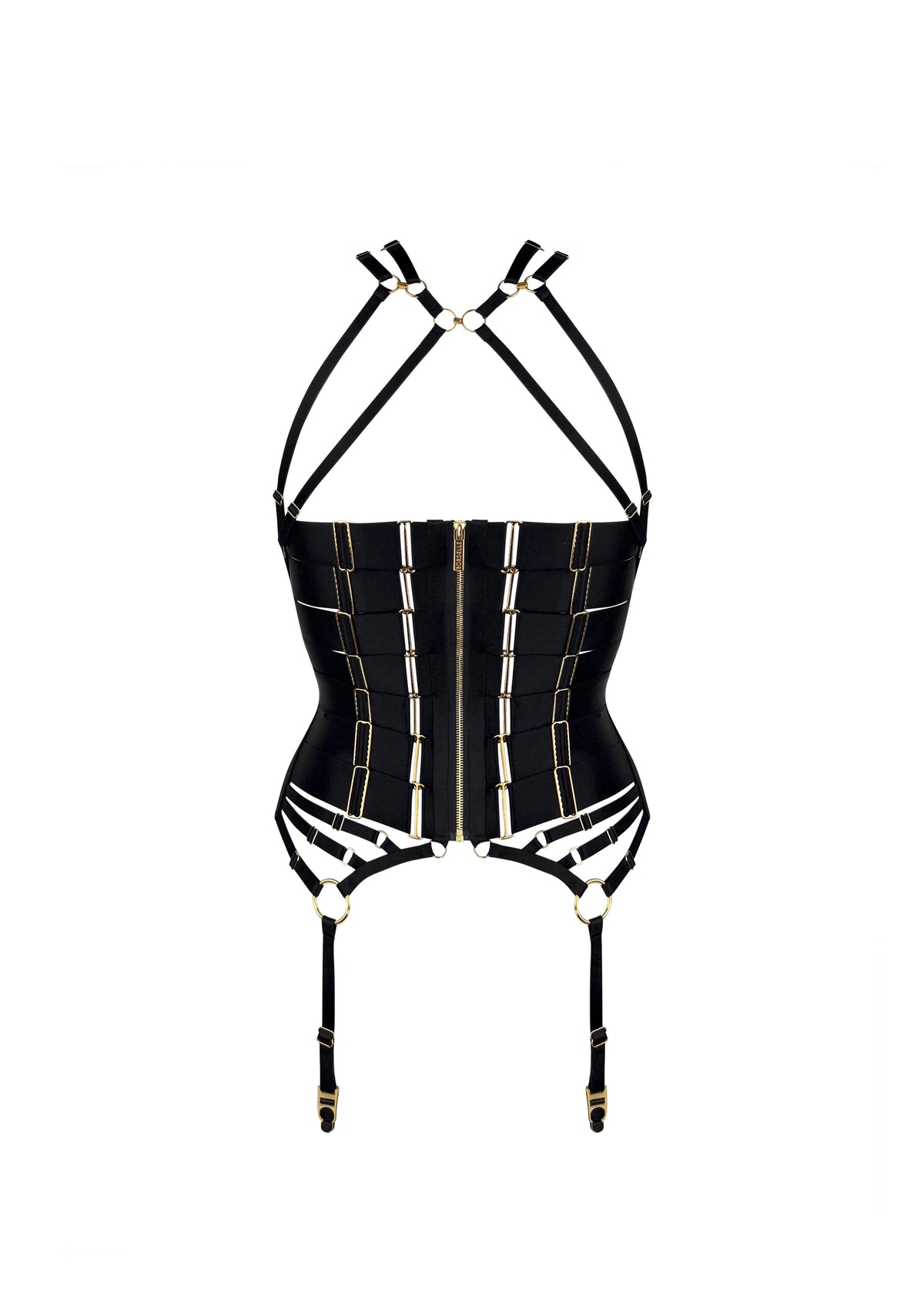 Melusina Ouvert Harness Wired Black Basque – Bordelle
