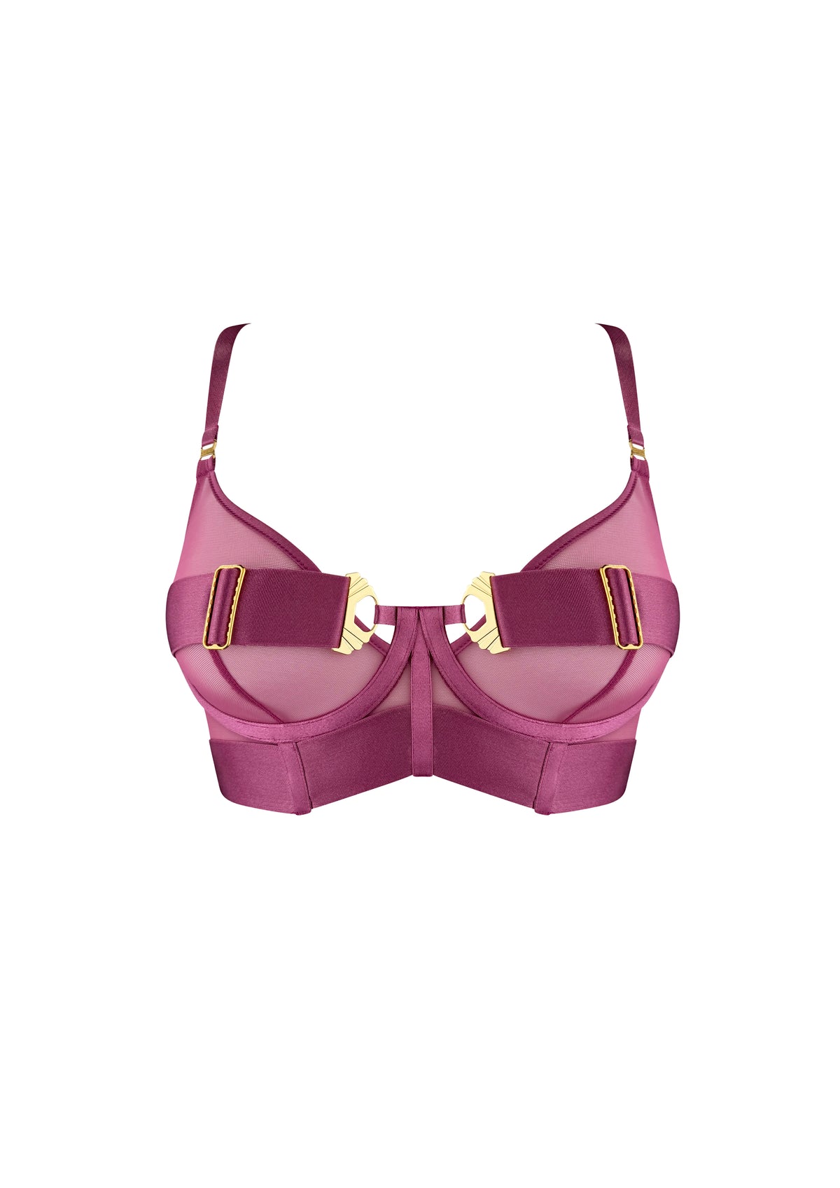 Melusina Sheer Underwired Raspberry Pink Longline Bodice Bra – Bordelle