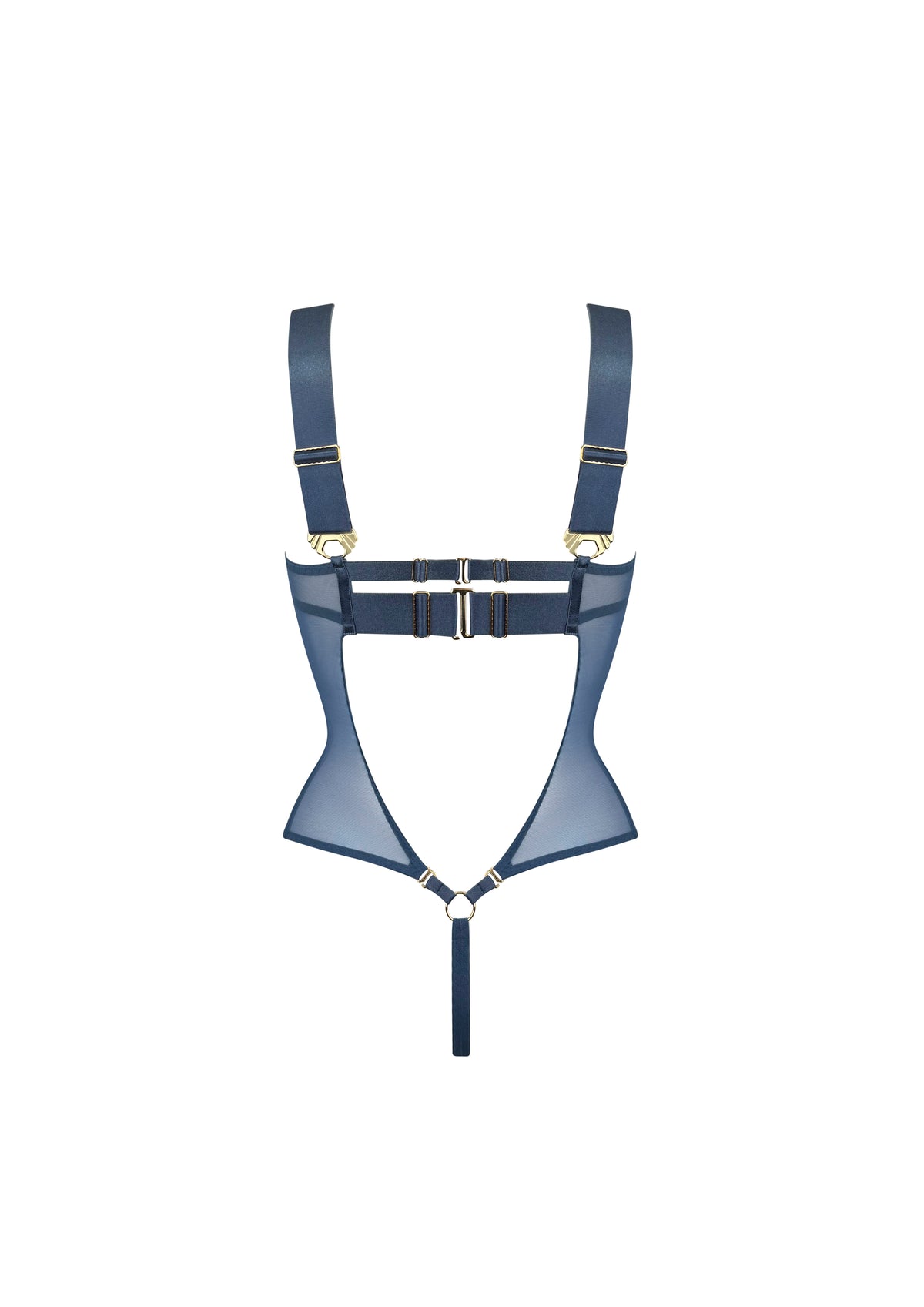 Melusina Wired Denim Blue Bodysuit Lingerie – Bordelle