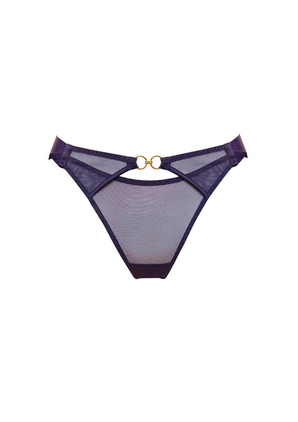 Retta Mesh Open Back Brief Ouvert Purple – Bordelle