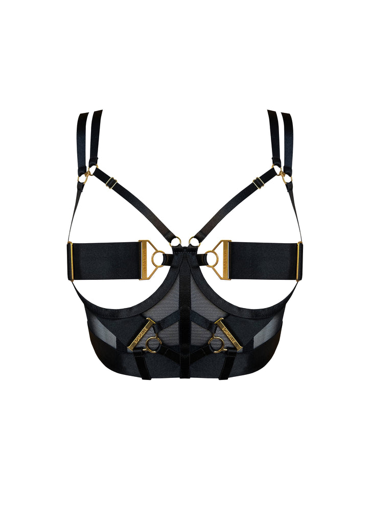 Retta Mesh Wire Bondage Bodice Bra Black – Bordelle