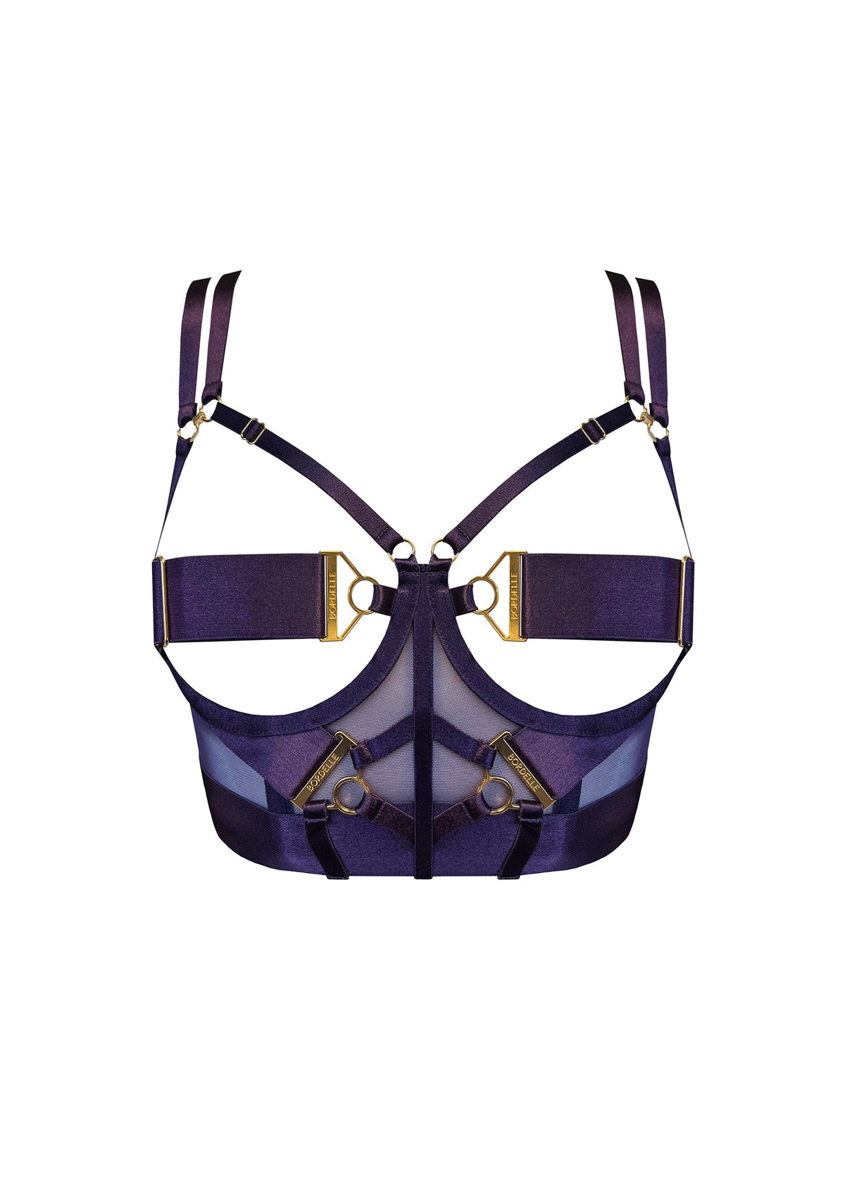 Retta Mesh Wire Bondage Bodice Bra Purple – Bordelle