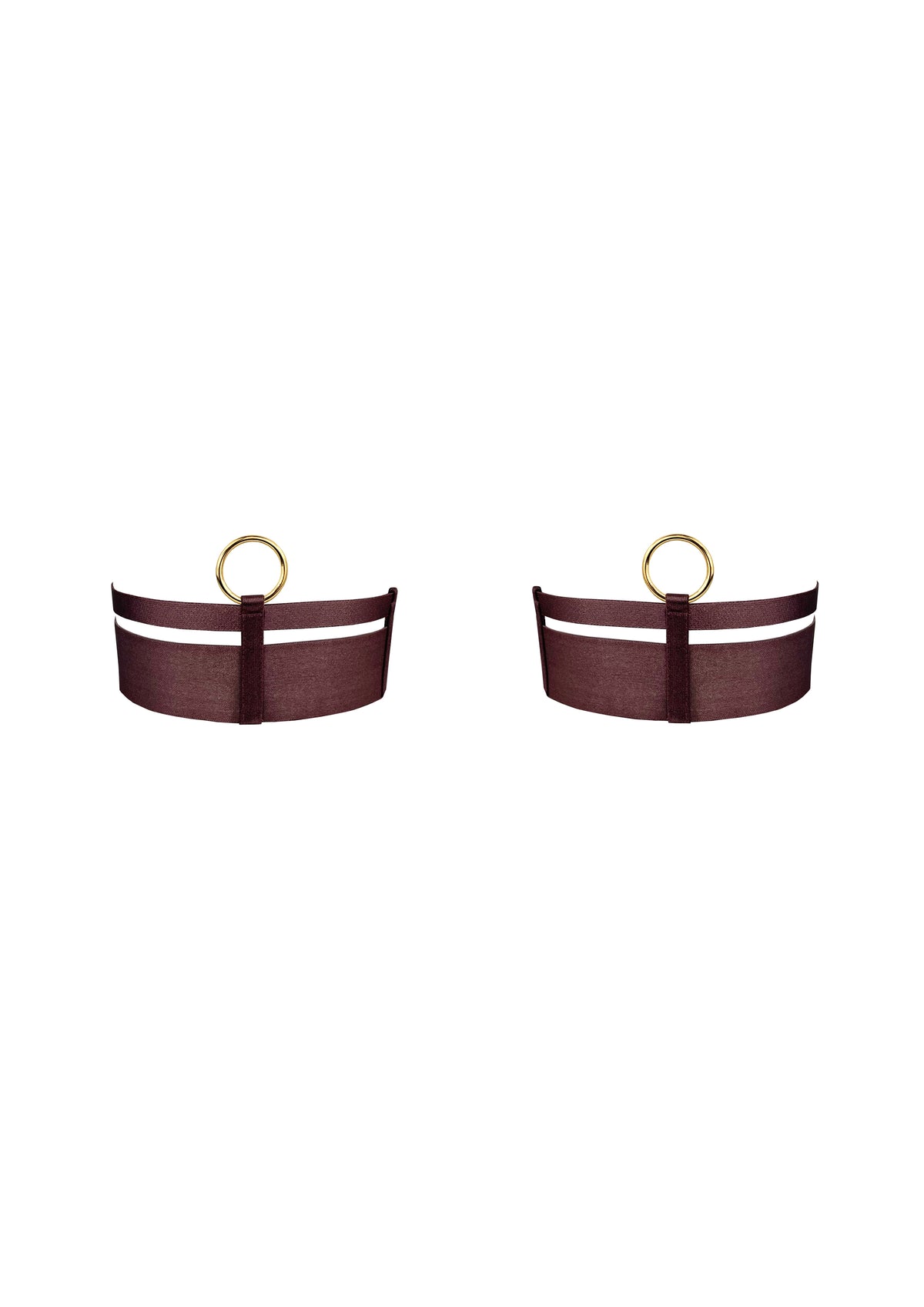 Bordelle Signature Wide Strap Garters Plum (Pair)