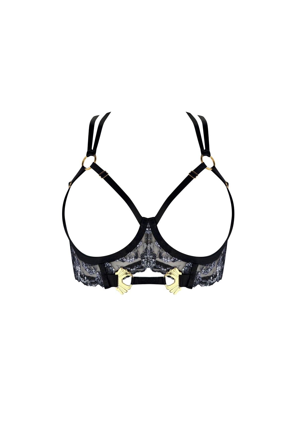 Siren Ouvert Wire Bra Black | Open Cup Black Bra – Bordelle