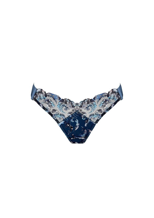 Denim Blue Siren Thong | Blue Lace Thong – Bordelle