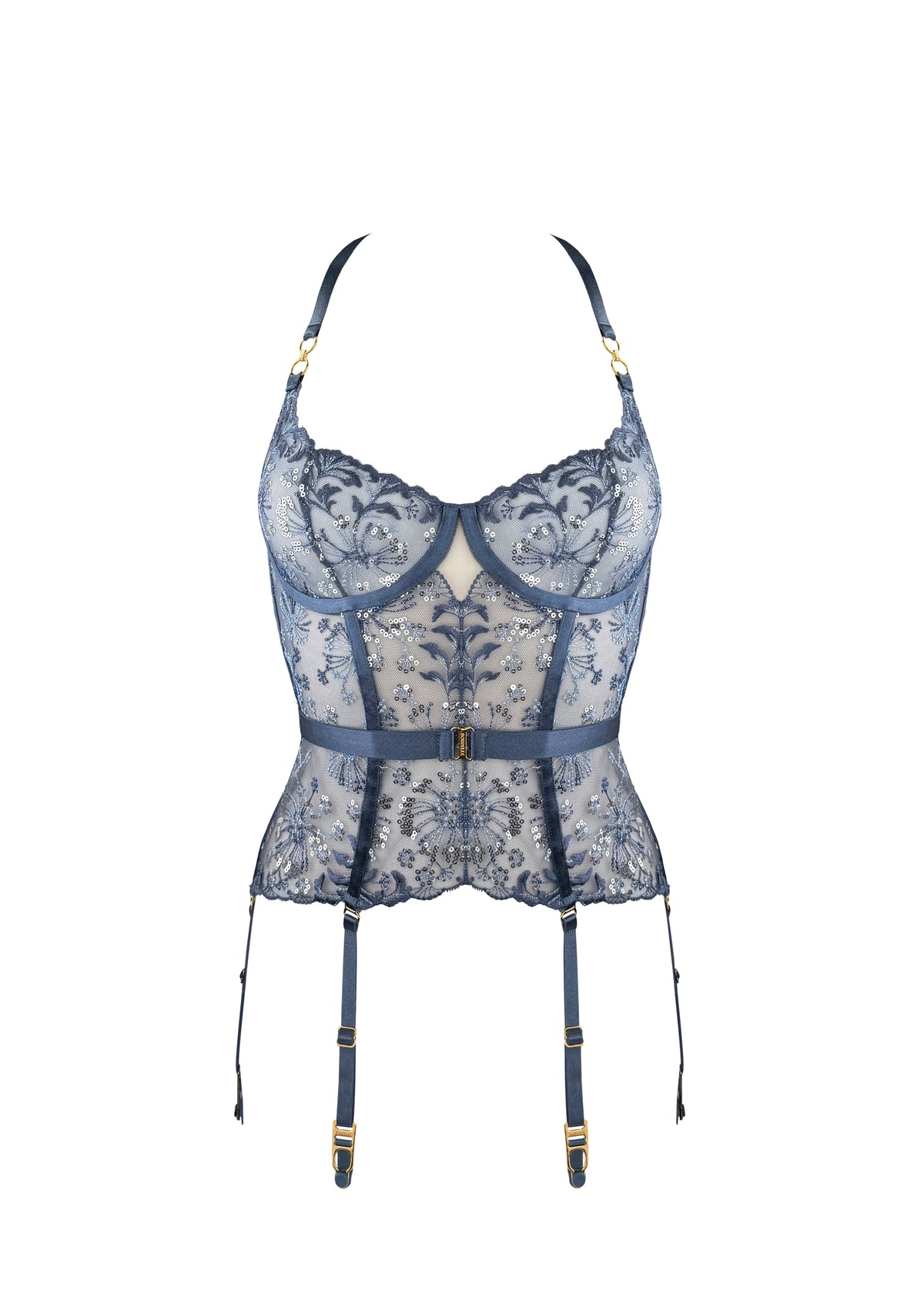 Theia Basque Denim | Blue Lace Lingerie – Bordelle