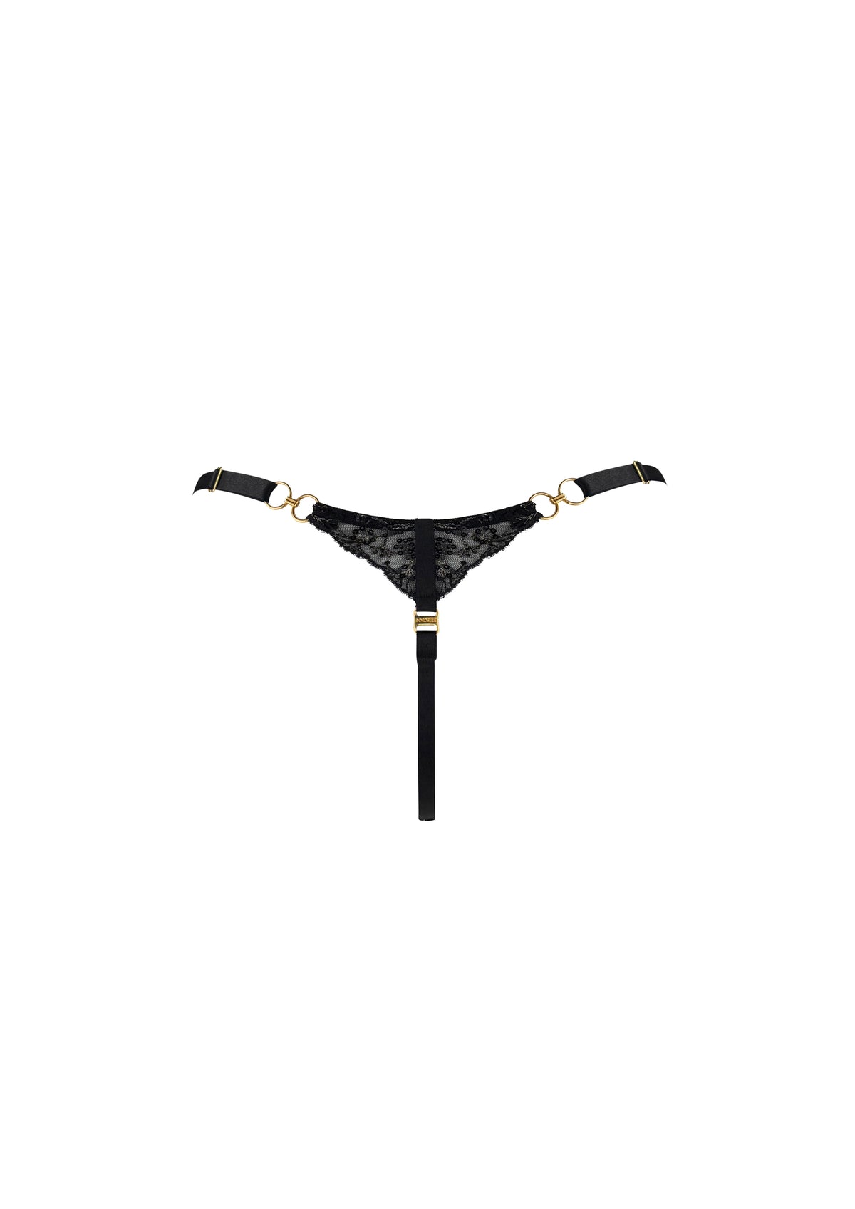 Theia Strap Black Sequin Thong | Sequin Lace Luxury Thong – Bordelle