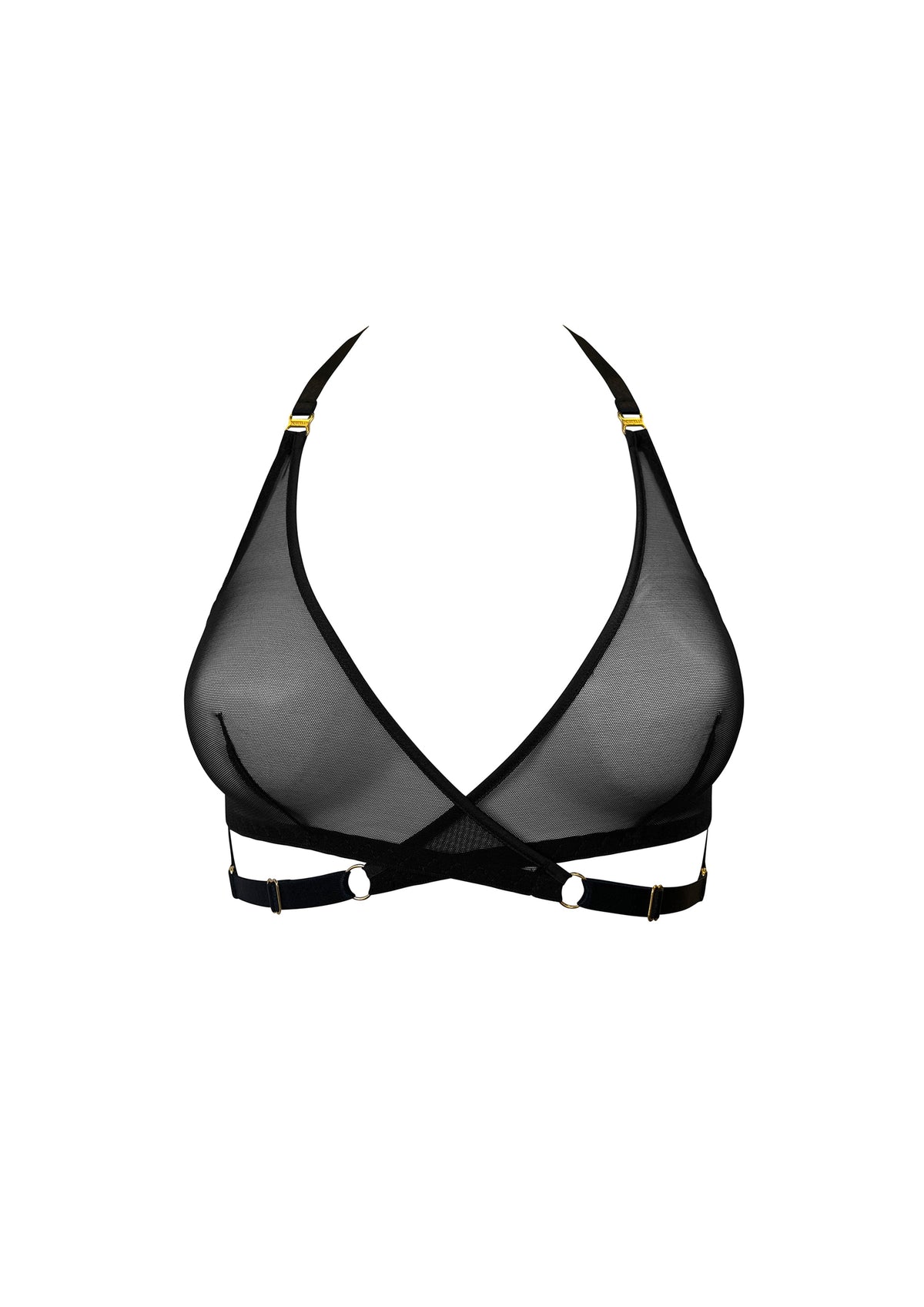 Bordelle Luxury Underwear Signature Mesh Wrap Bra Black