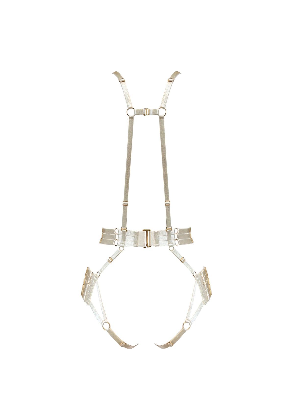 Bordelle Luxury Underwear Accessory Signature Strap Body Harness Cream