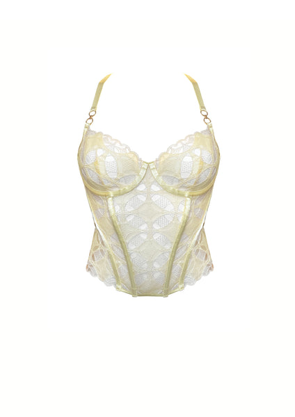 Alta Lace Wire Basque Corset Waspie Lemon Yellow – Bordelle